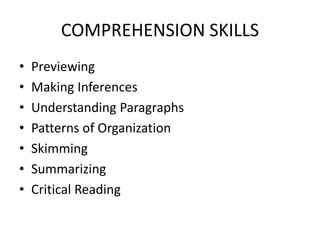 Comprehension Skill | PPTX