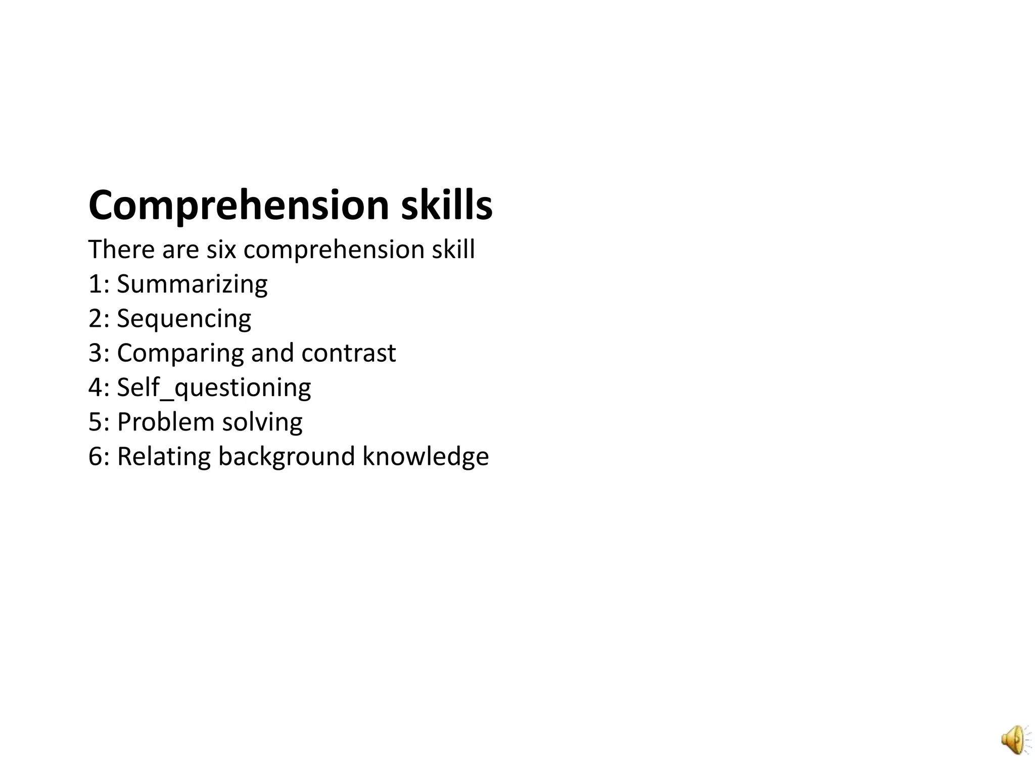 comprehension skills.pptx | Education