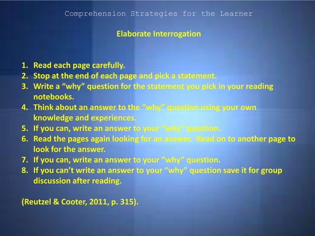 Comprehension strategies and instructional strategies | PPTX