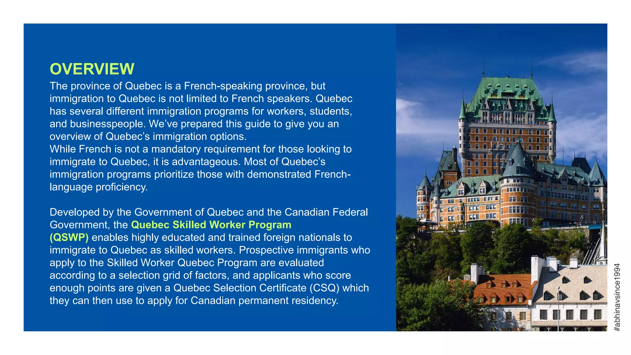Comprehensive guide-to-quebec-immigration | PPTX