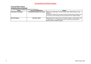 Comprehensive Ratio Analysis | PDF