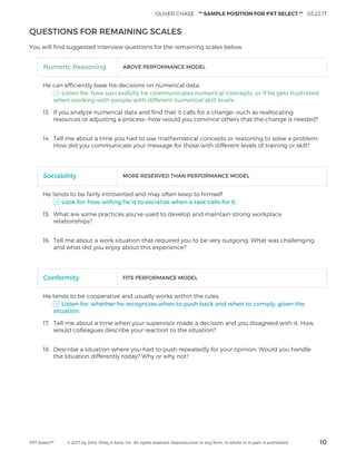 PXT Select™ Comprehensive Selection Report sample | PDF