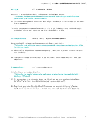 PXT Select™ Comprehensive Selection Report sample | PDF