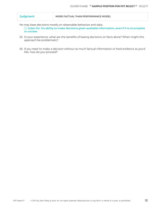 PXT Select™ Comprehensive Selection Report sample | PDF