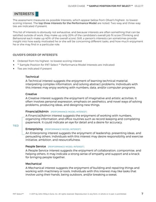 PXT Select™ Comprehensive Selection Report sample | PDF