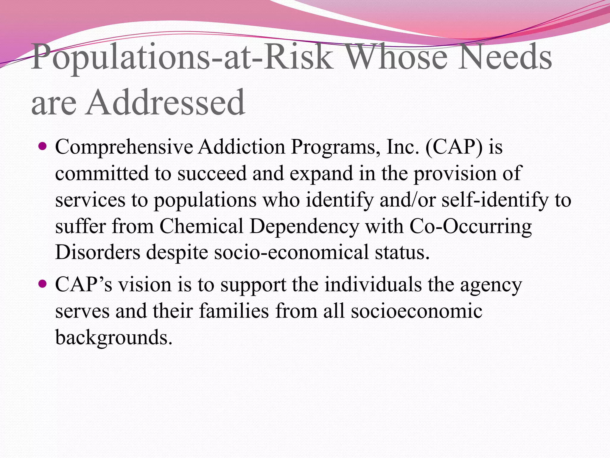 Comprehensive addiction pogram agency analysis | PPTX | Substance Abuse ...