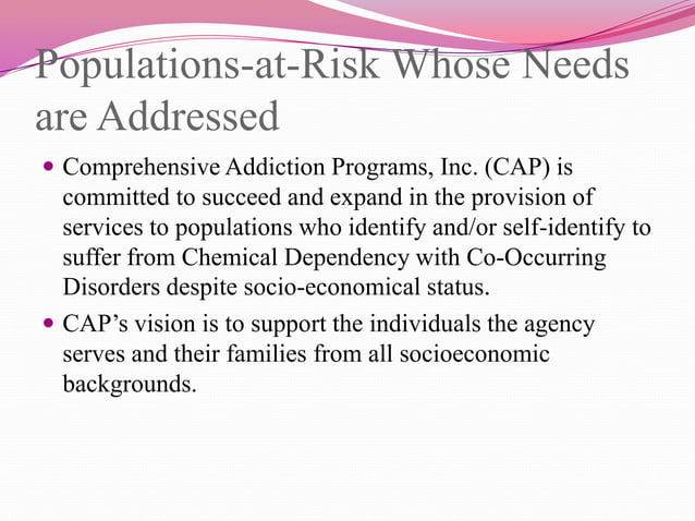 Comprehensive addiction pogram agency analysis | PPTX | Substance Abuse ...