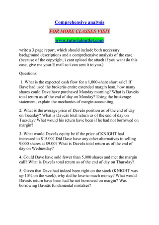 COMPREHENSIVE ANALYSIS / TUTORIALOUTLET DOT COM | PDF