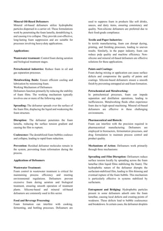 Comprehensive Analysis Of Defoamer & Antifoaming Agents | PDF