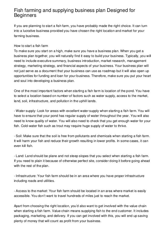 Fish Farming Business Plan Sample Fish Farming Business Plan Format Fish Farming Business Plan Sample Fish Farming Business Plan Format