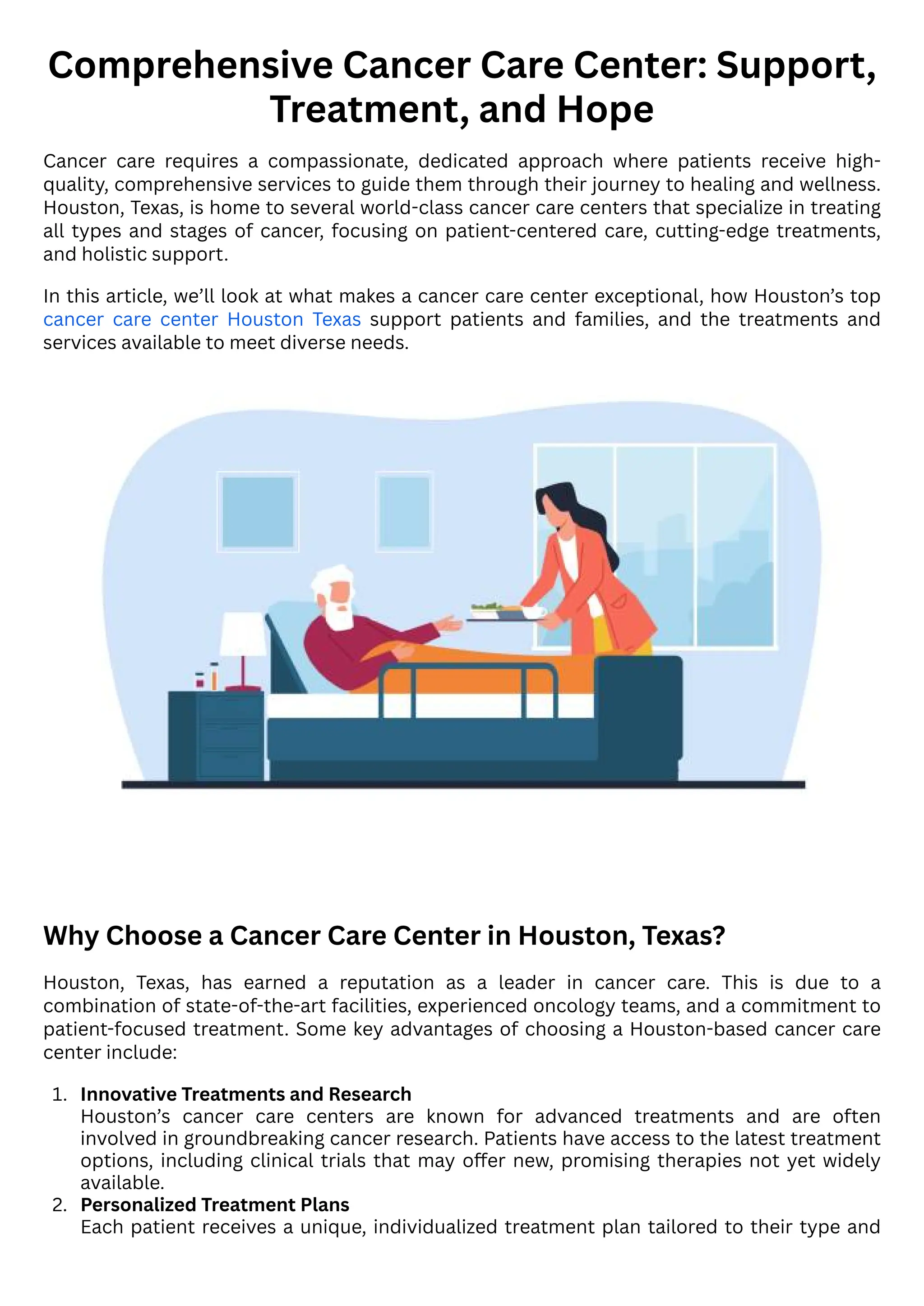 Comprehensive Cancer Care Center Support, Treatment, and Hope | PDF