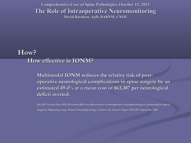 The Role of Intraoperative Neuromonitoring (IONM) | PPT
