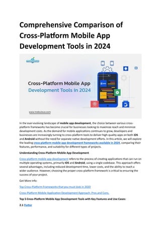 Cross-Platform Mobile App Development Tools in 2024 | PDF