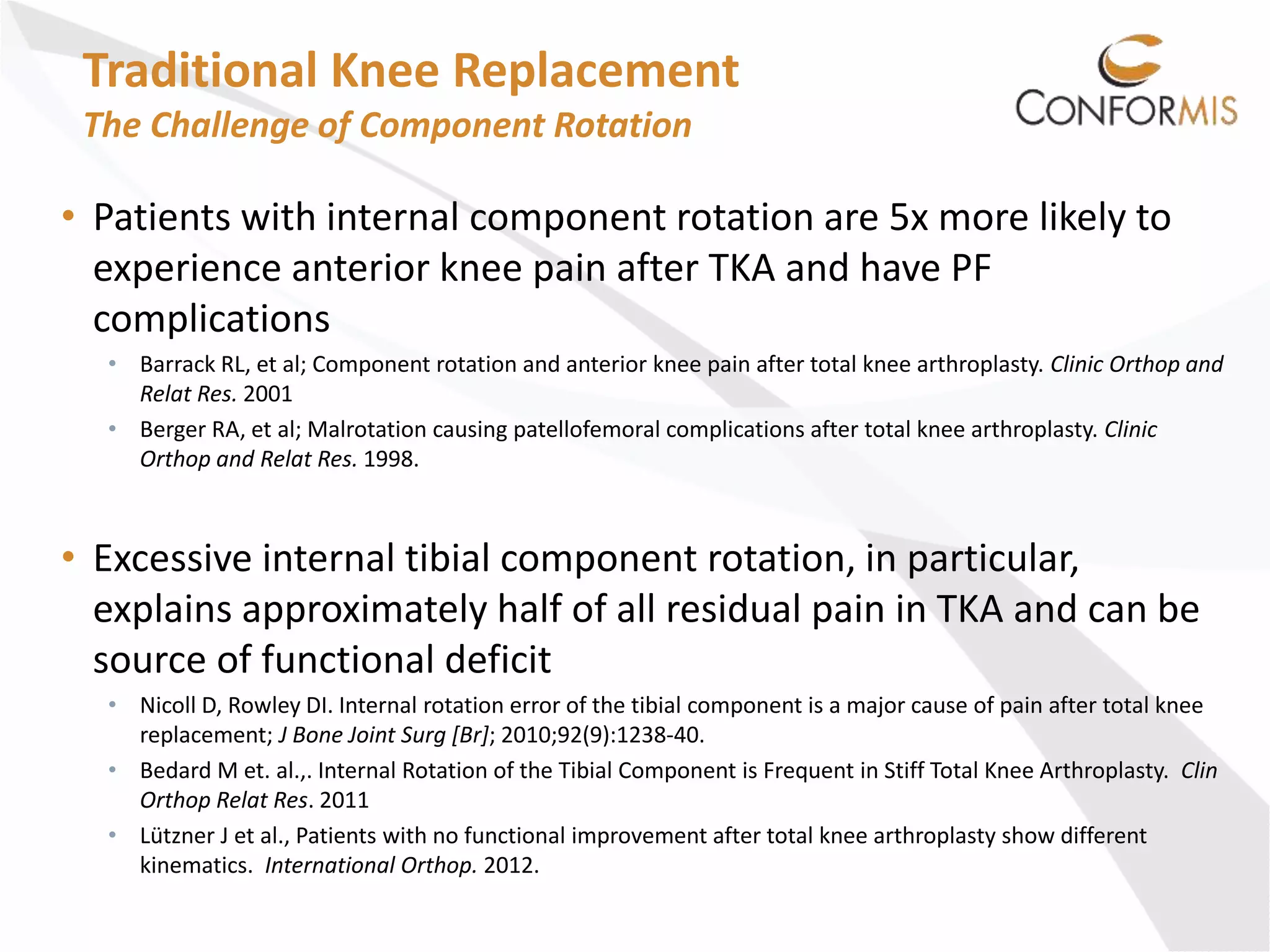 Conformis Patient Specific Custom Total Knee Replacement | PPTX