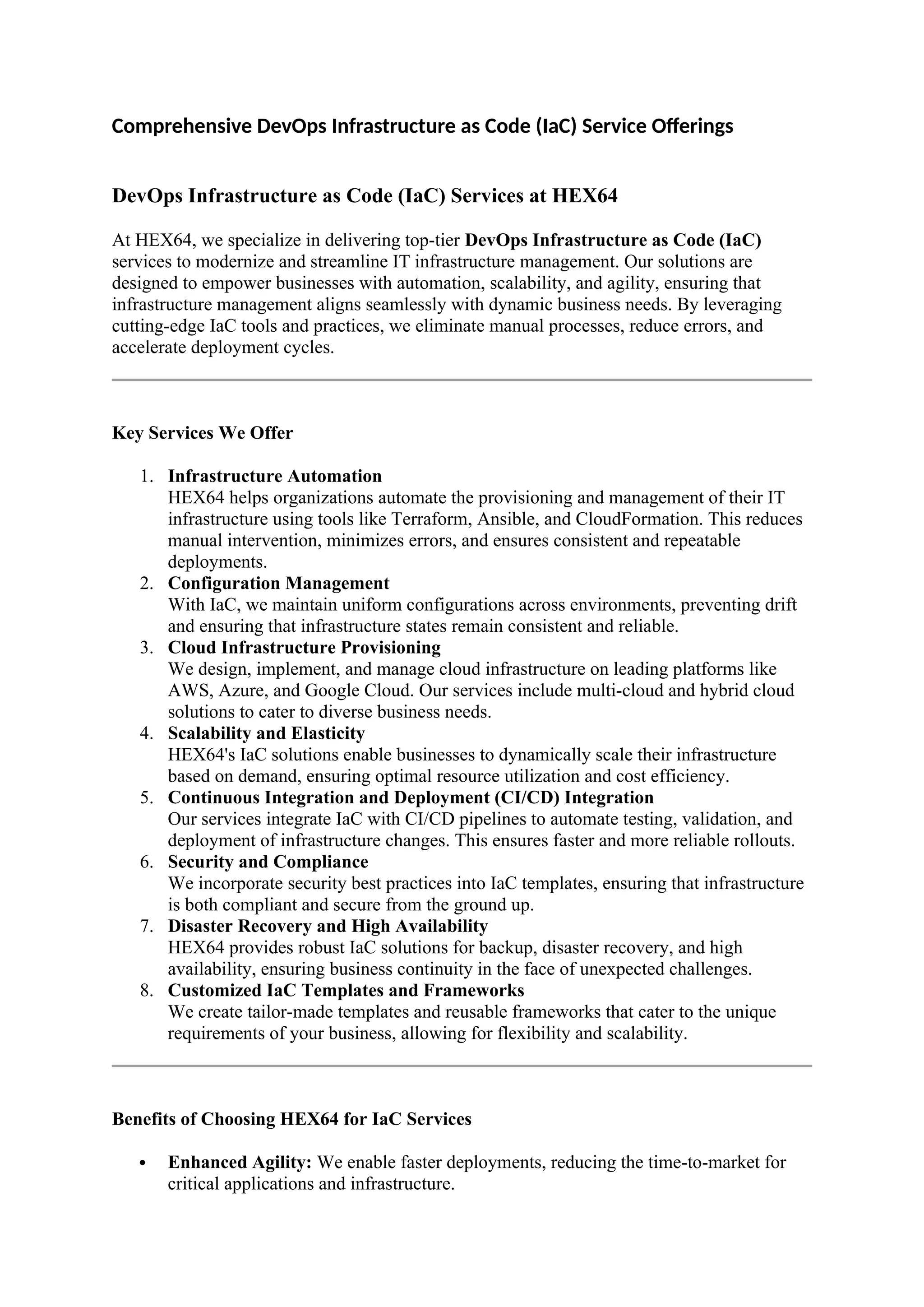 Comprehensive DevOps Infrastructure as Code | DOCX