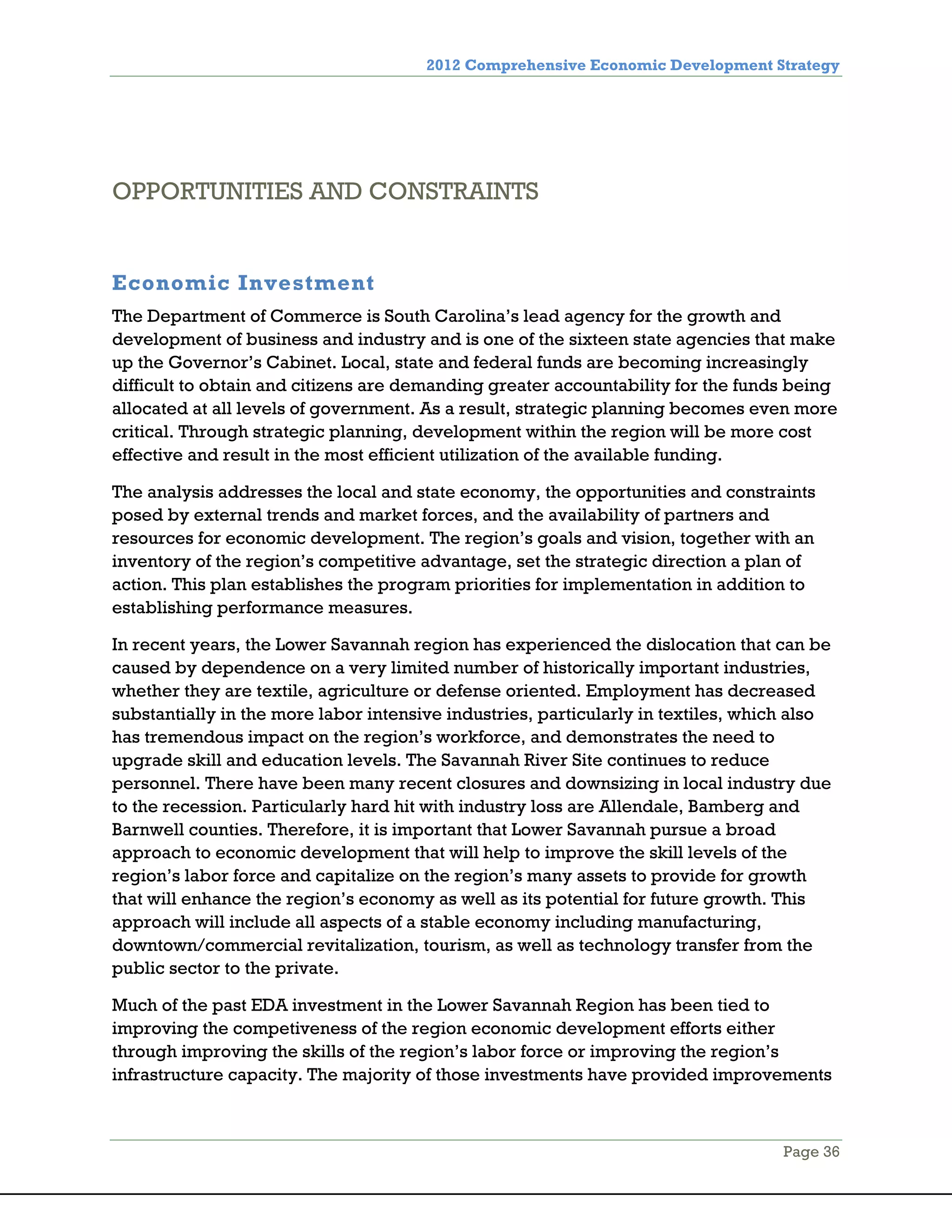 LSCOG Comprehensive Economic Development Strategy 2012 | PDF