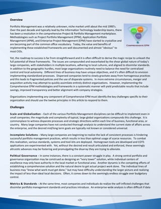 Enterprise Project and Portfolio Management: Managing the Revolution | PDF