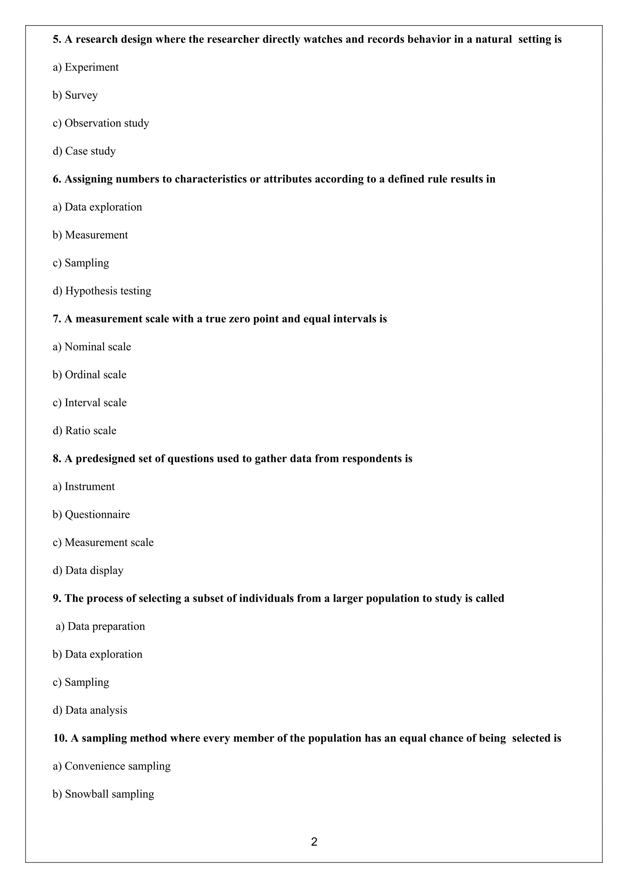 Comprehensive exam phd registration mcq question with answer | DOCX