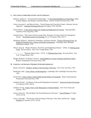 Comprehensive Exam Reading List | PDF
