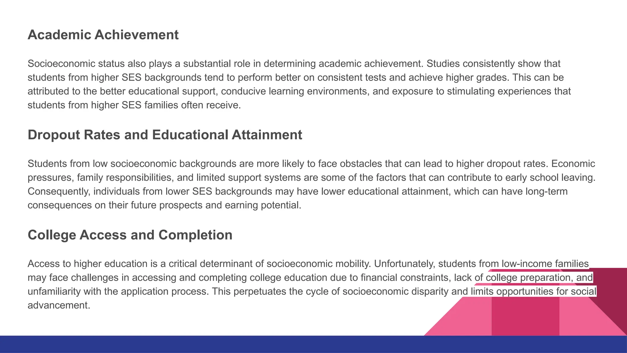 Comprehensive Fundamentals: The Impact of Socioeconomic Status on ...