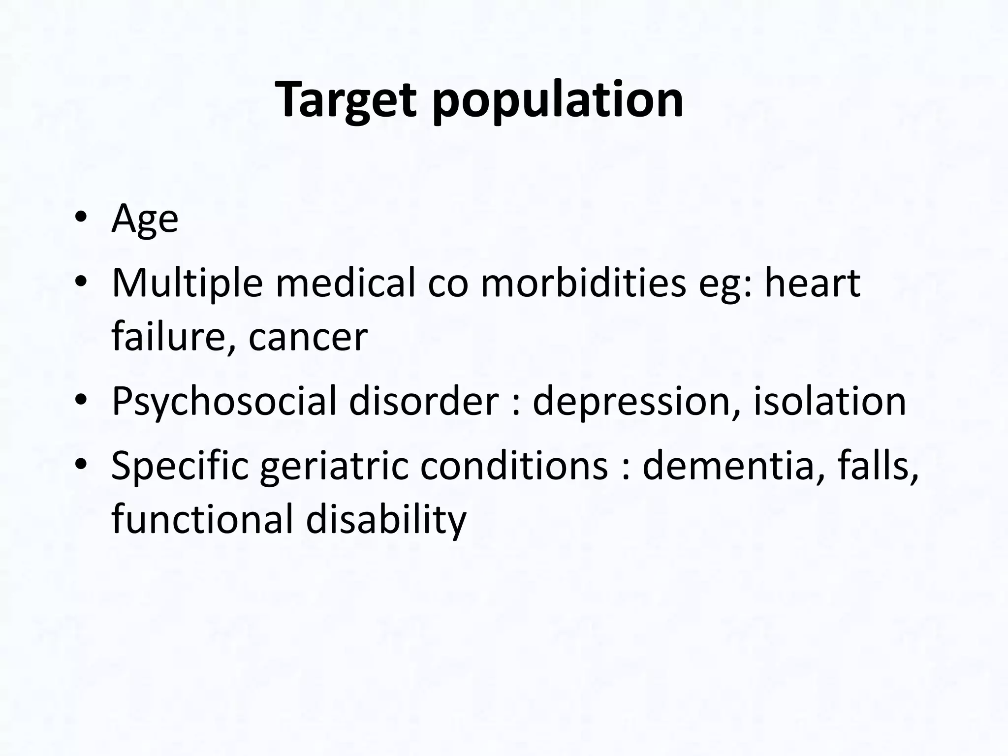 Comprehensive geriatric assessment | PPTX