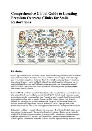 Comprehensive Global Guide to Premium Overseas Dental Clinics for Smile ...