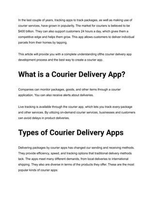 Comprehensive Guide On Courier Delivery App Development.pdf | Computer ...