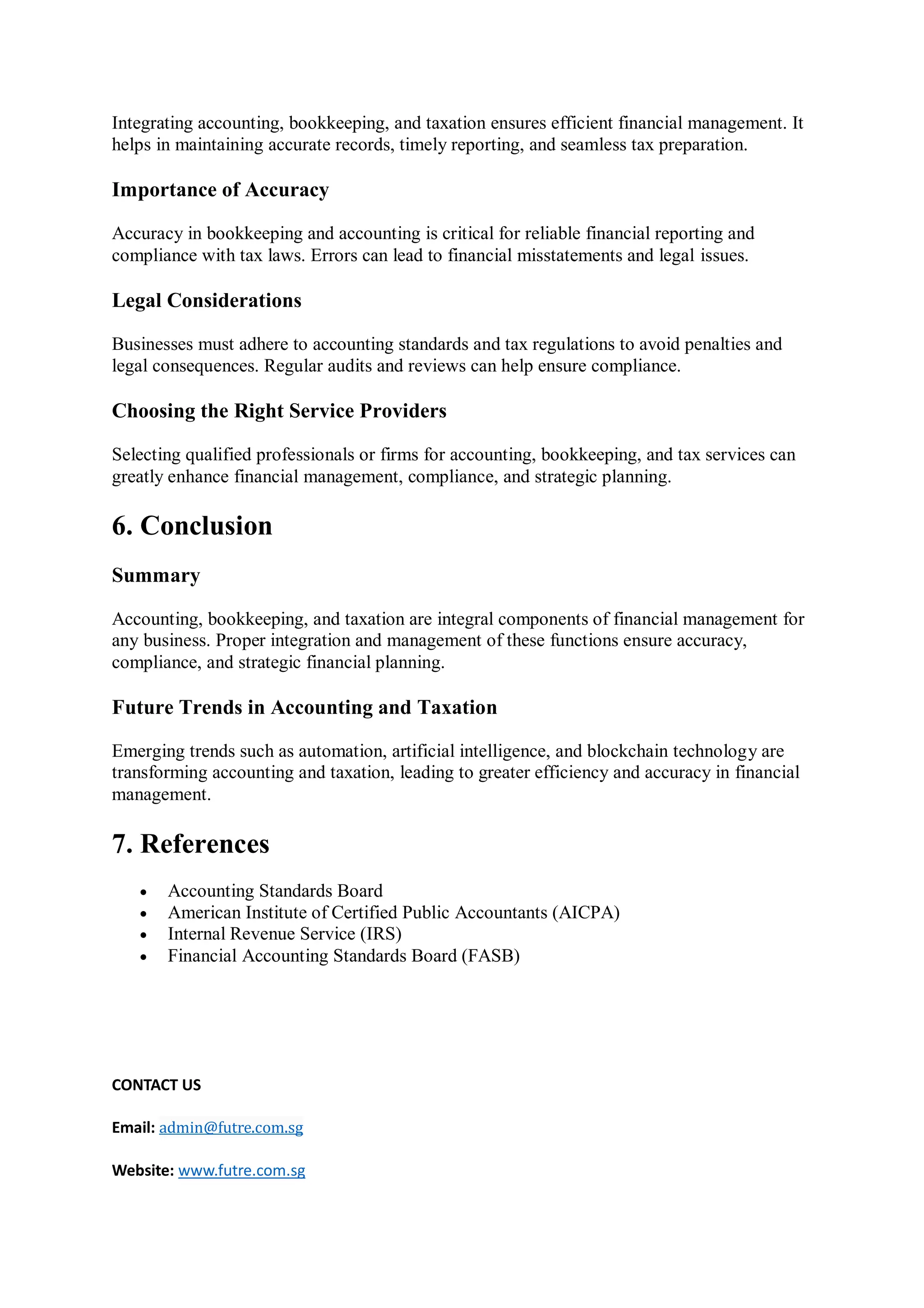 Comprehensive Guide to Accounting, Bookkeeping Services, and Taxation | PDF