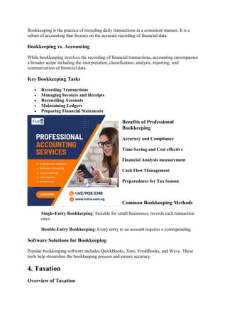 Comprehensive Guide to Accounting, Bookkeeping Services, and Taxation | PDF