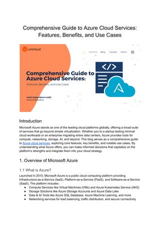 Comprehensive Guide to Azure Cloud Services_ Features, Benefits, and Use Cases.pdf
