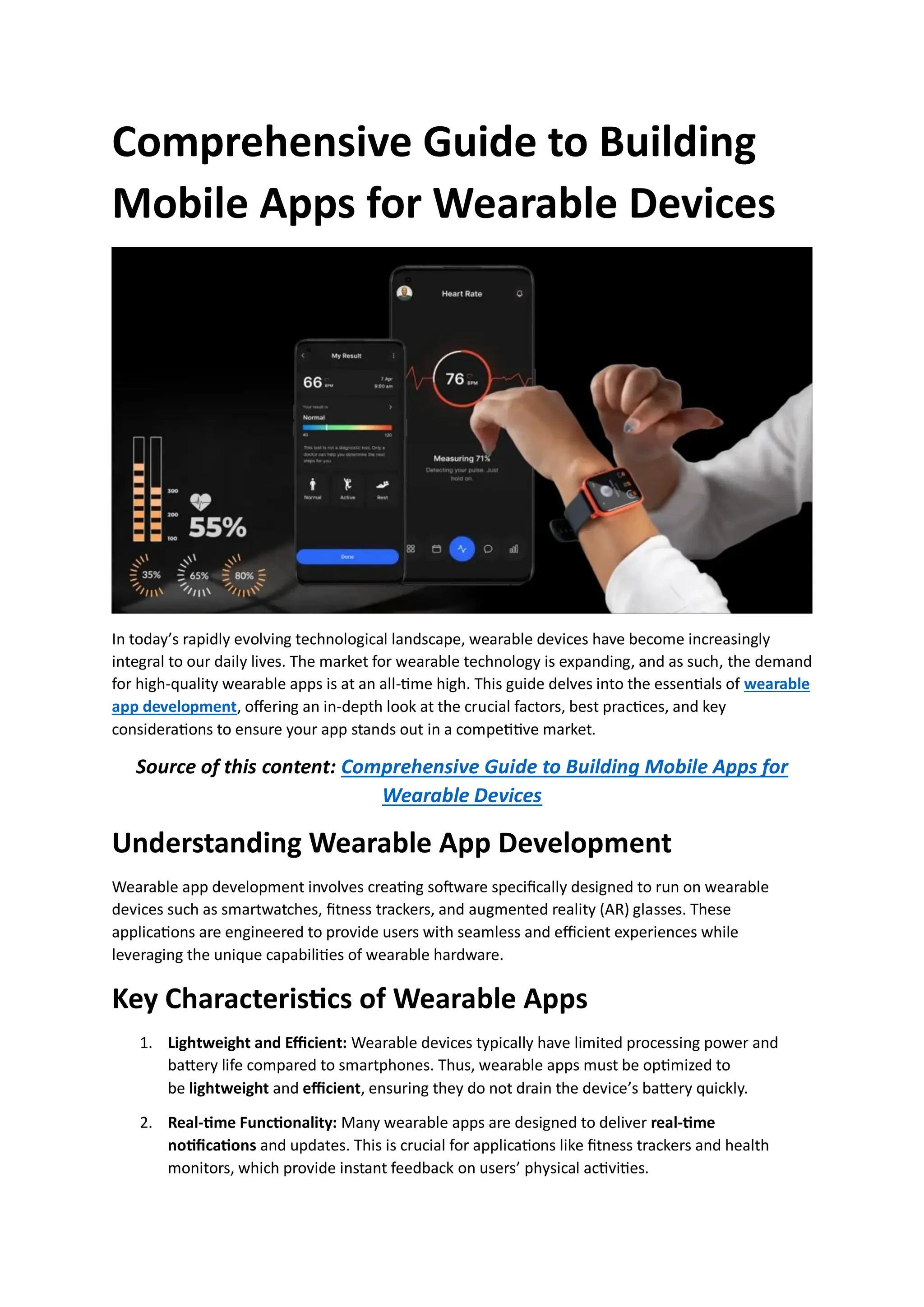 Building Mobile Apps for Wearable Device | PDF