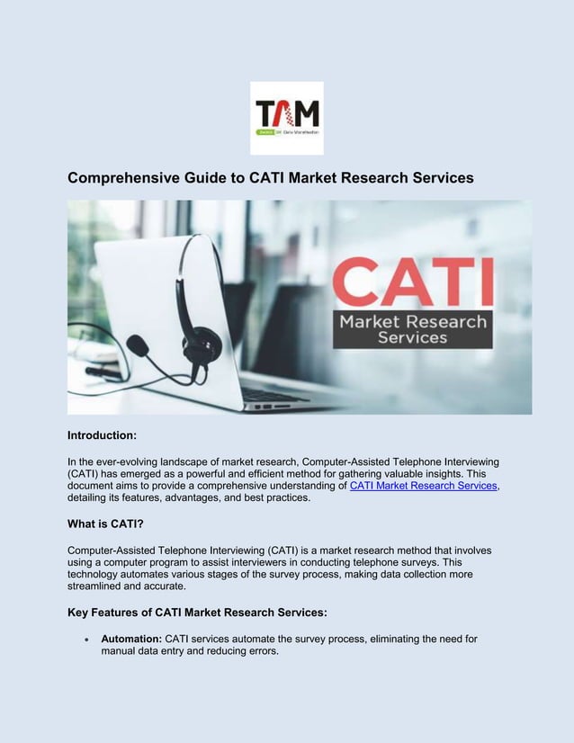 CATI Market Research: A Complete Guide | PDF