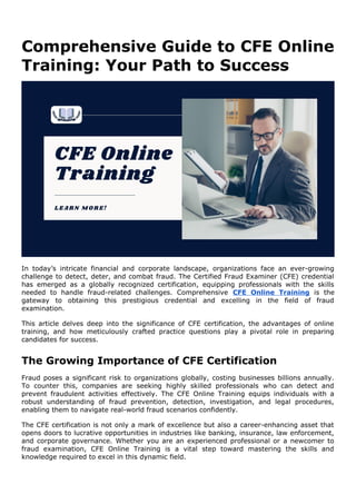 Comprehensive Guide to CFE Online Training_ Your Path to Success.docx