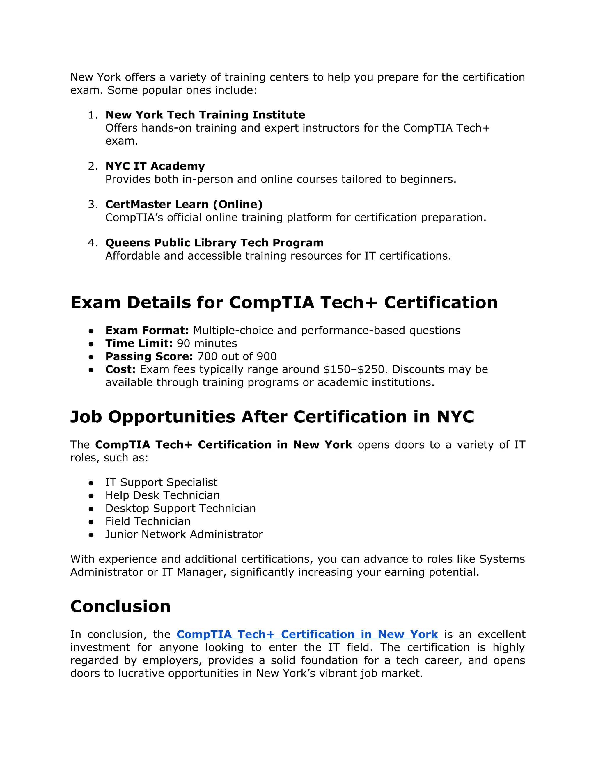 Comprehensive Guide to CompTIA Tech+ Certification in New York.docx