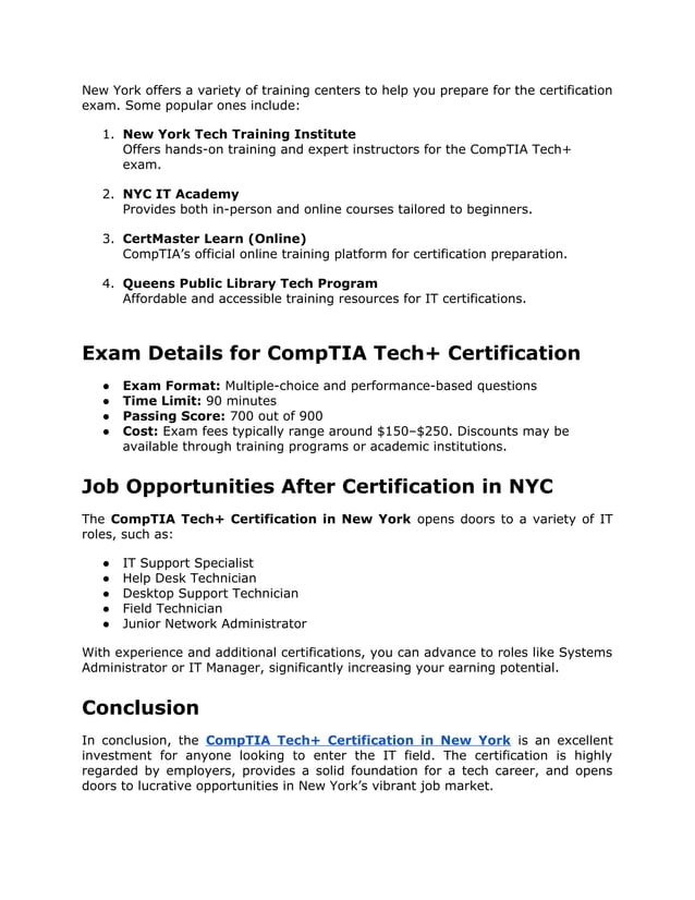 Comprehensive Guide to CompTIA Tech+ Certification in New York.docx