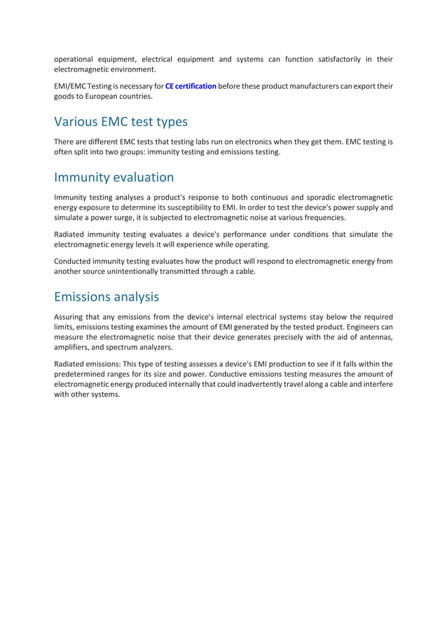 Comprehensive Guide to EMI EMC Testing for Electrical and Electronic ...