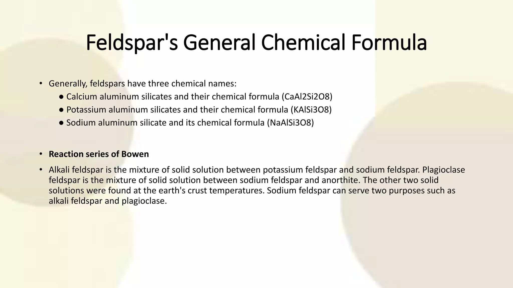 Types of feldspar mineral | PPTX | Chemistry | Science