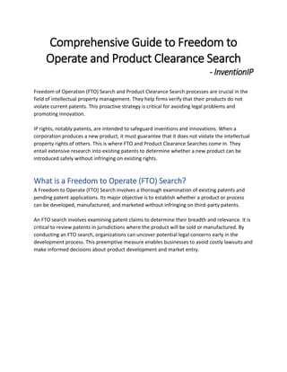 Comprehensive Guide to Freedom to Operate and Product Clearance Search.pdf