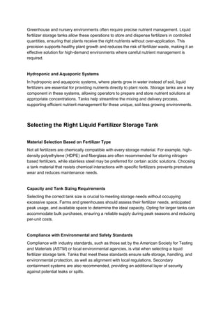 Comprehensive Guide to Liquid Fertilizer Storage Tanks_ Benefits ...