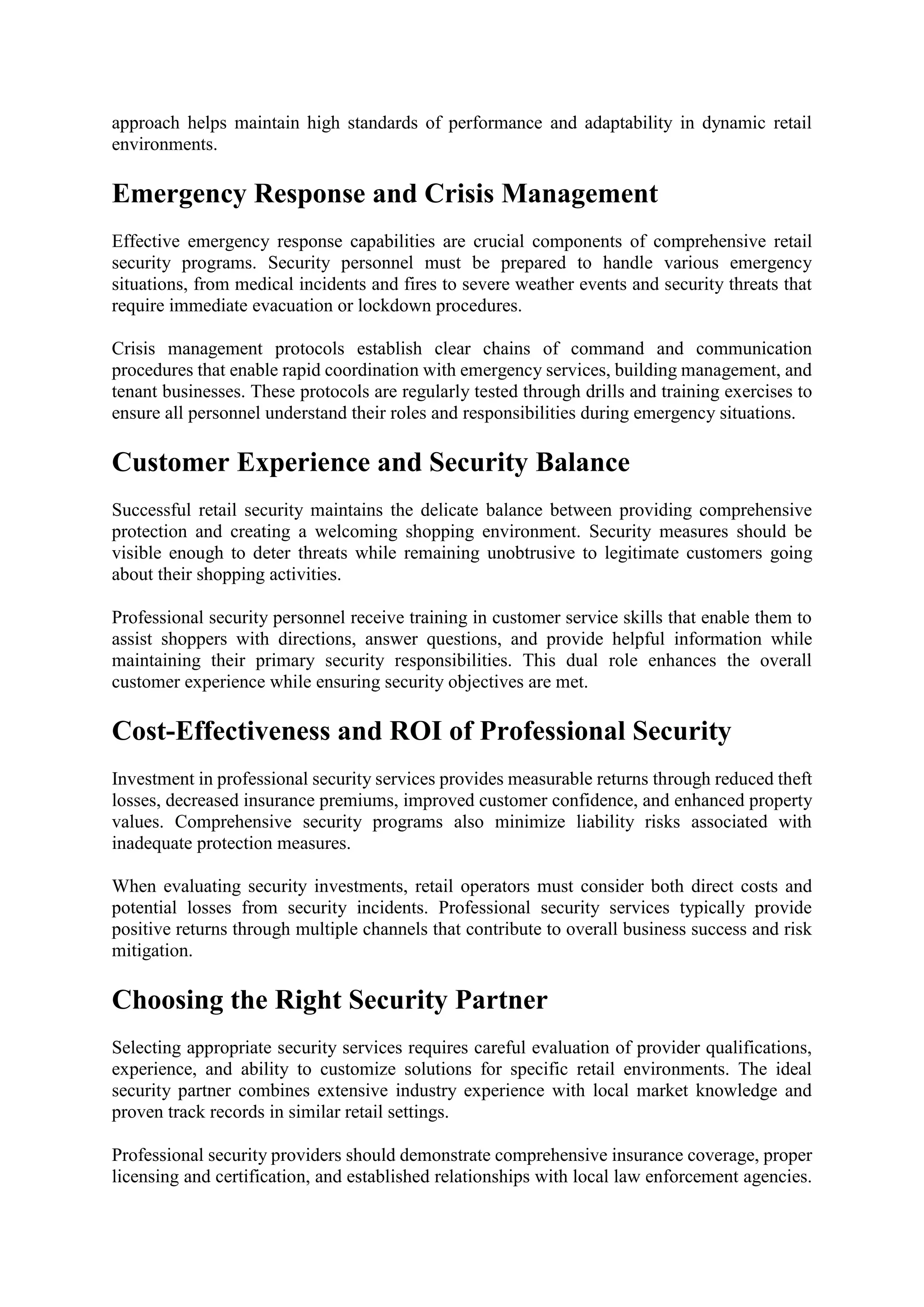 Comprehensive Guide to Professional Mall Security | PDF