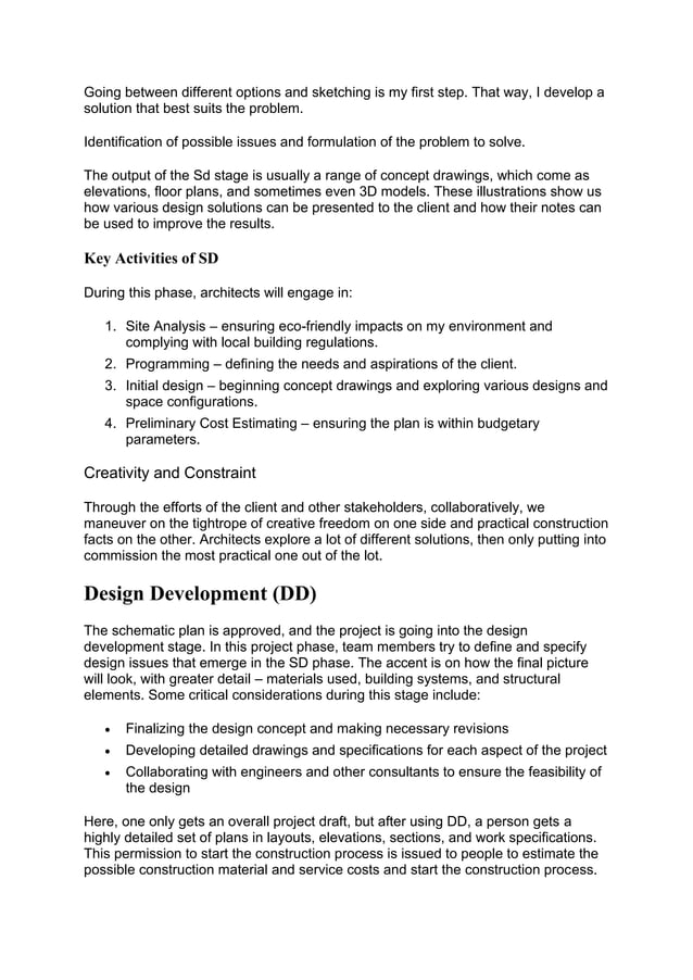 Comprehensive Guide to SD, DD, CD in Construction Projects | PDF