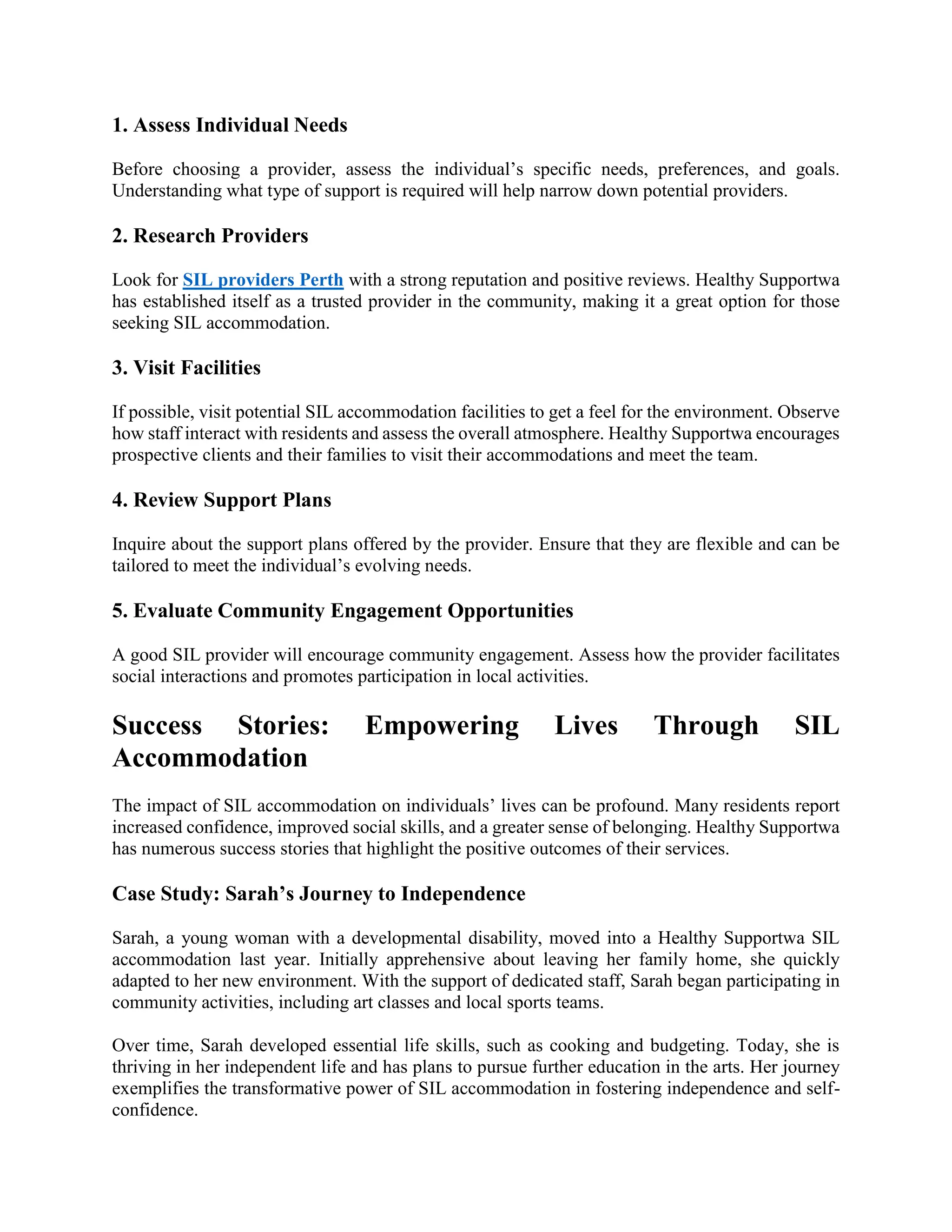 Comprehensive Guide to SIL Accommodation in Perth: Empowering Independence with Healthy ...