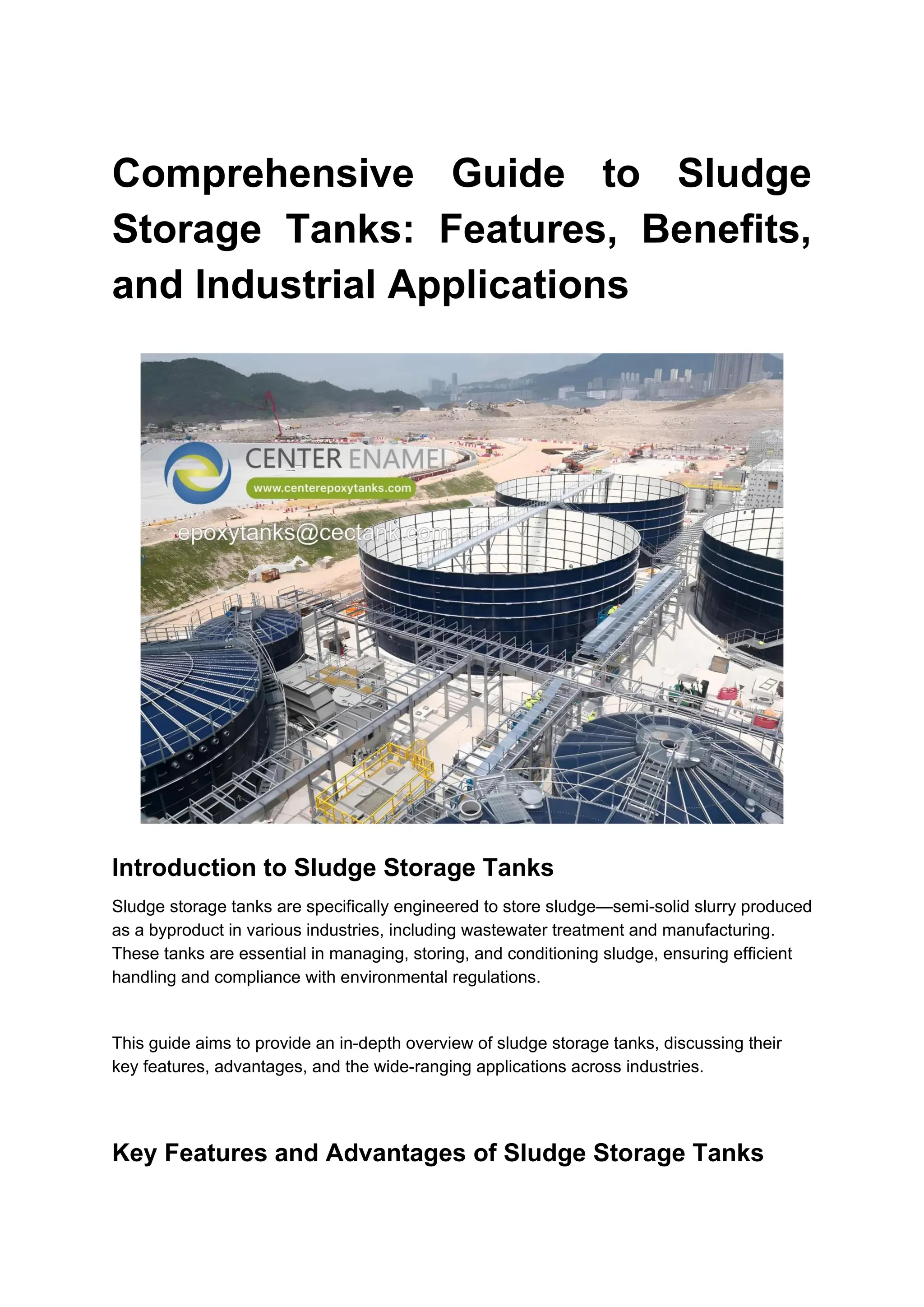Comprehensive Guide to Sludge Storage Tanks_ Features, Benefits, and ...