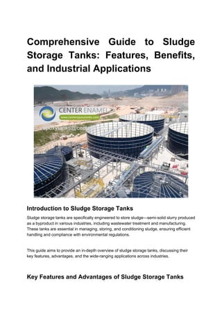 Comprehensive Guide to Sludge Storage Tanks_ Features, Benefits, and ...