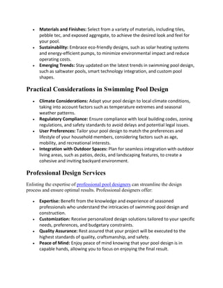 Comprehensive Guide to Swimming Pool Design - Creating Your Dream ...