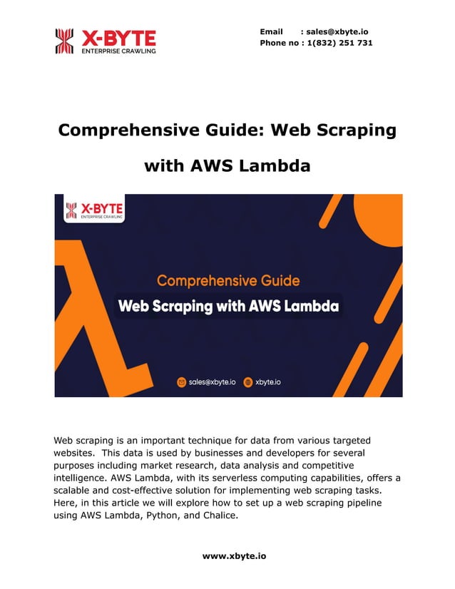 Comprehensive Guide: Web Scraping with AWS Lambda | PDF