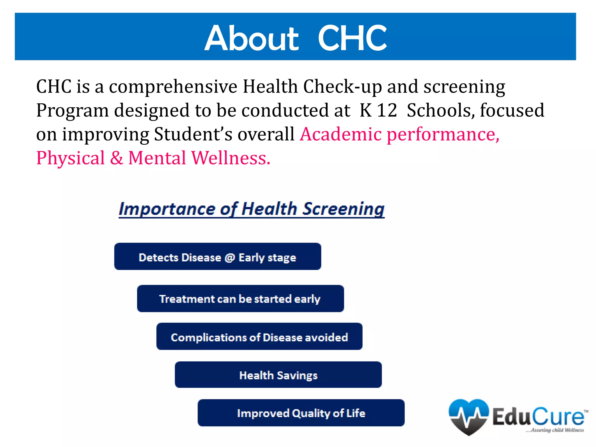 EduCure Comprehensive health checkup CHC | PDF