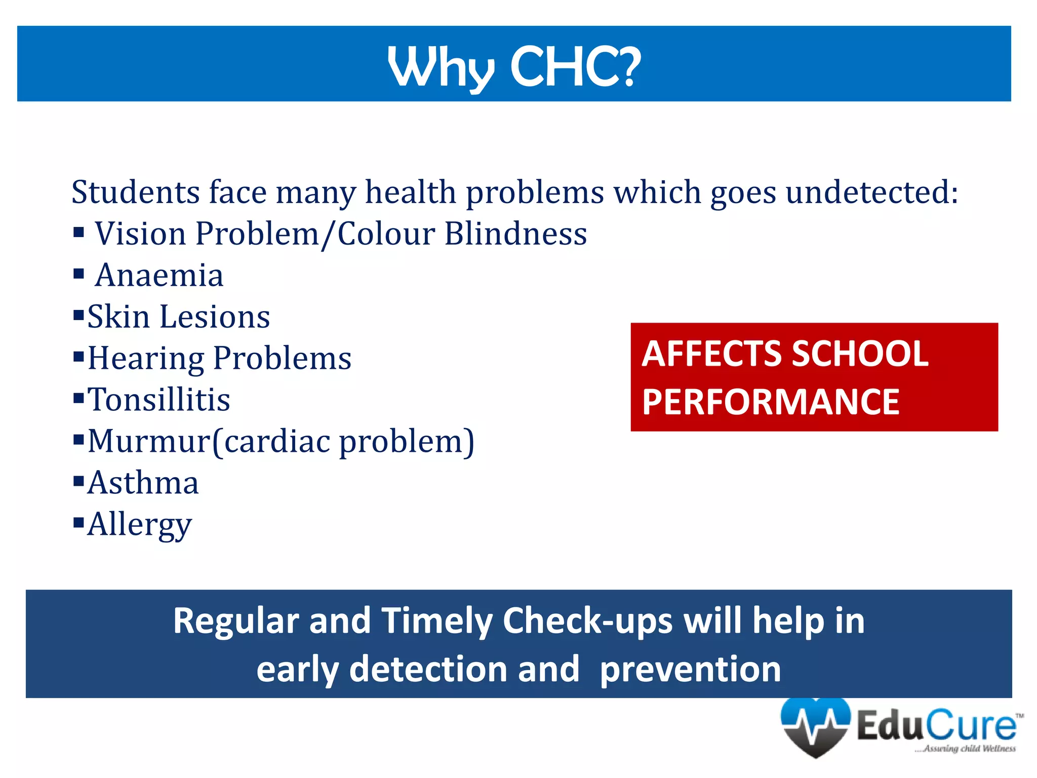 EduCure Comprehensive health checkup CHC | PDF