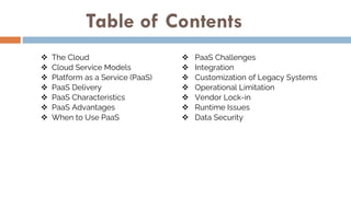 Comprehensive Information on Platform as a Service | PPT