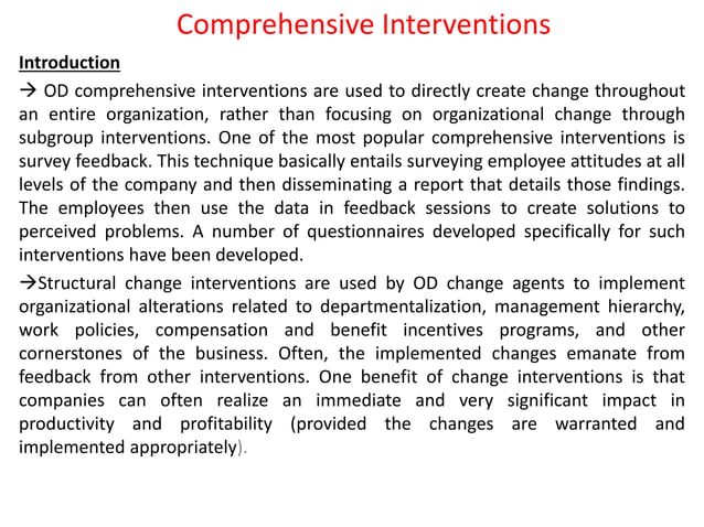 Comprehensive interventions | PPTX